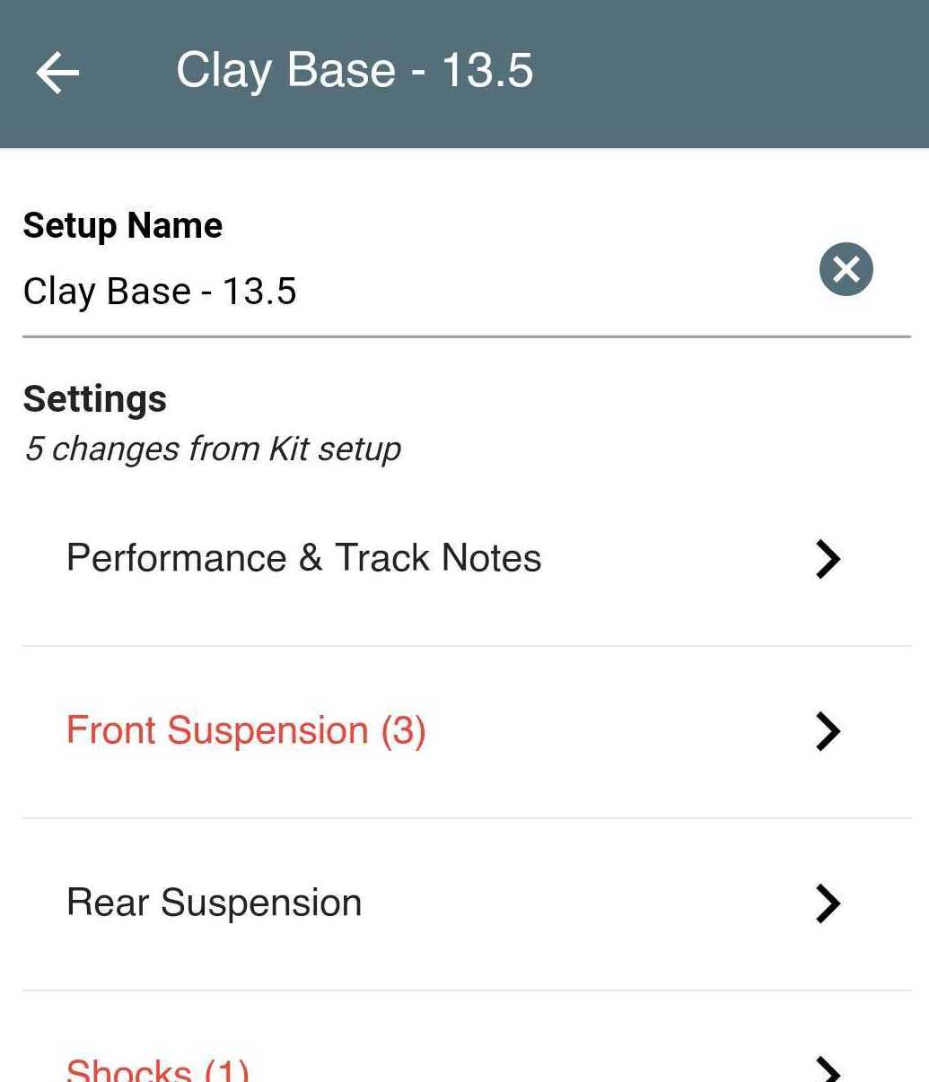 RC Setup App & Race Log